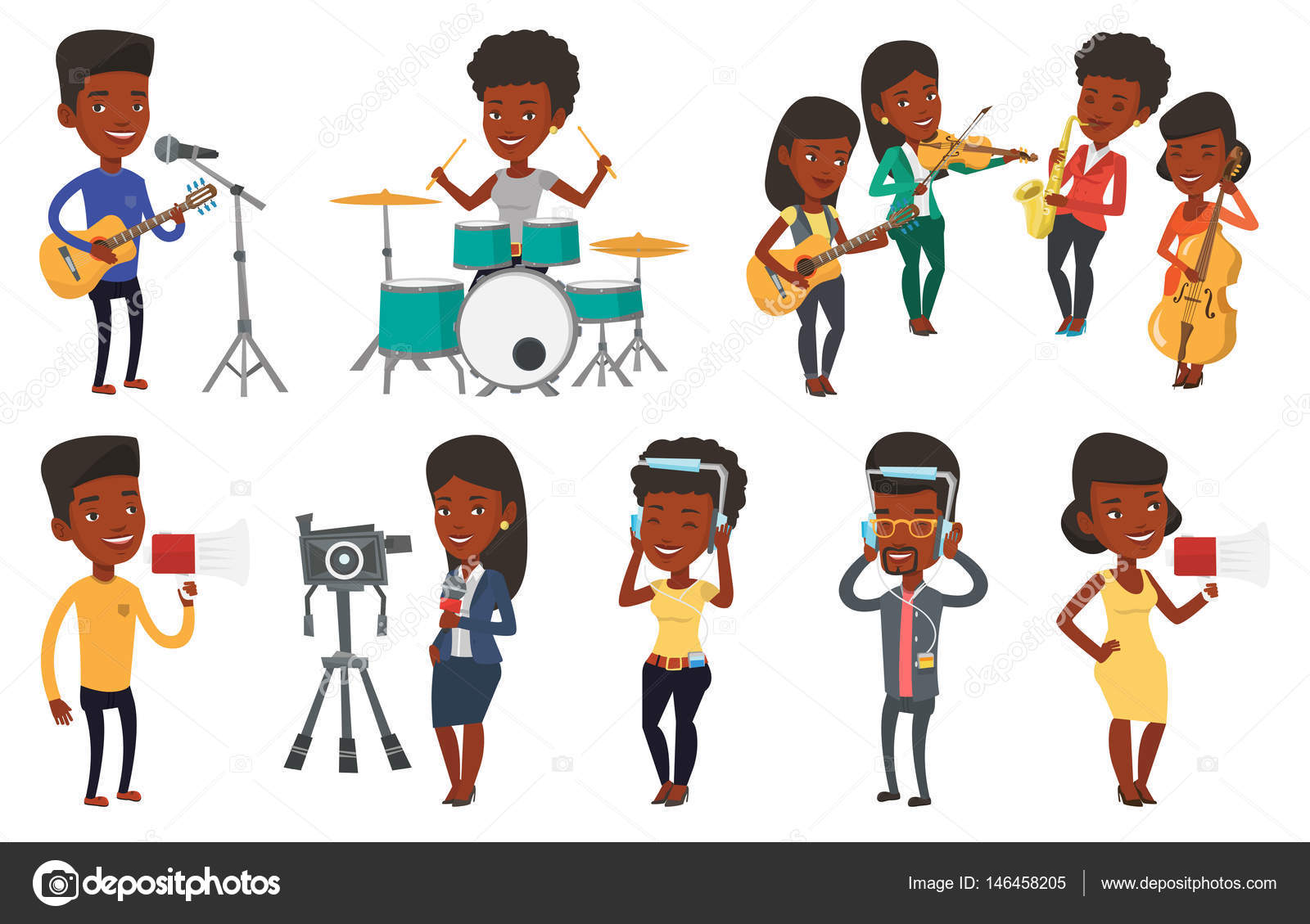 Vector set of media people characters. Stock Vector by ...