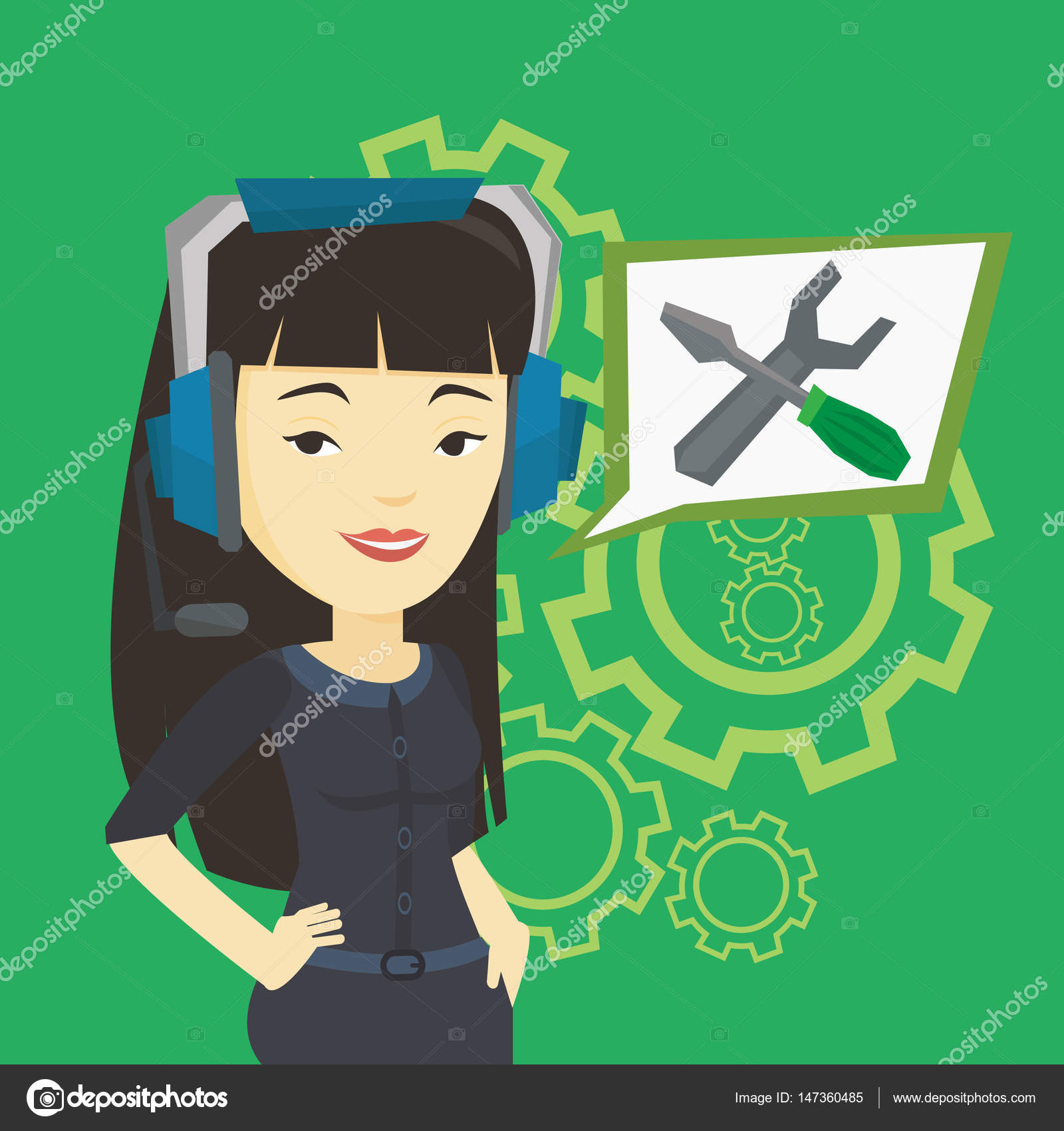 Technical support operator vector illustration. Stock Vector by ©VisualGeneration 147360485
