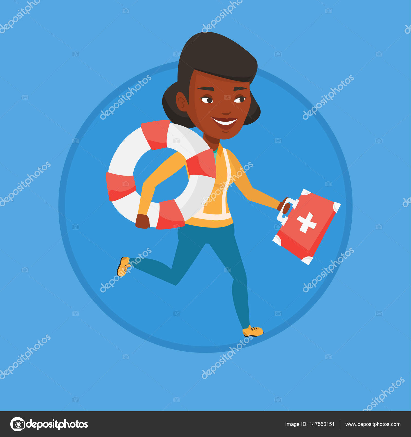 Paramedic running with first aid box. — Stock Vector © VisualGeneration ...
