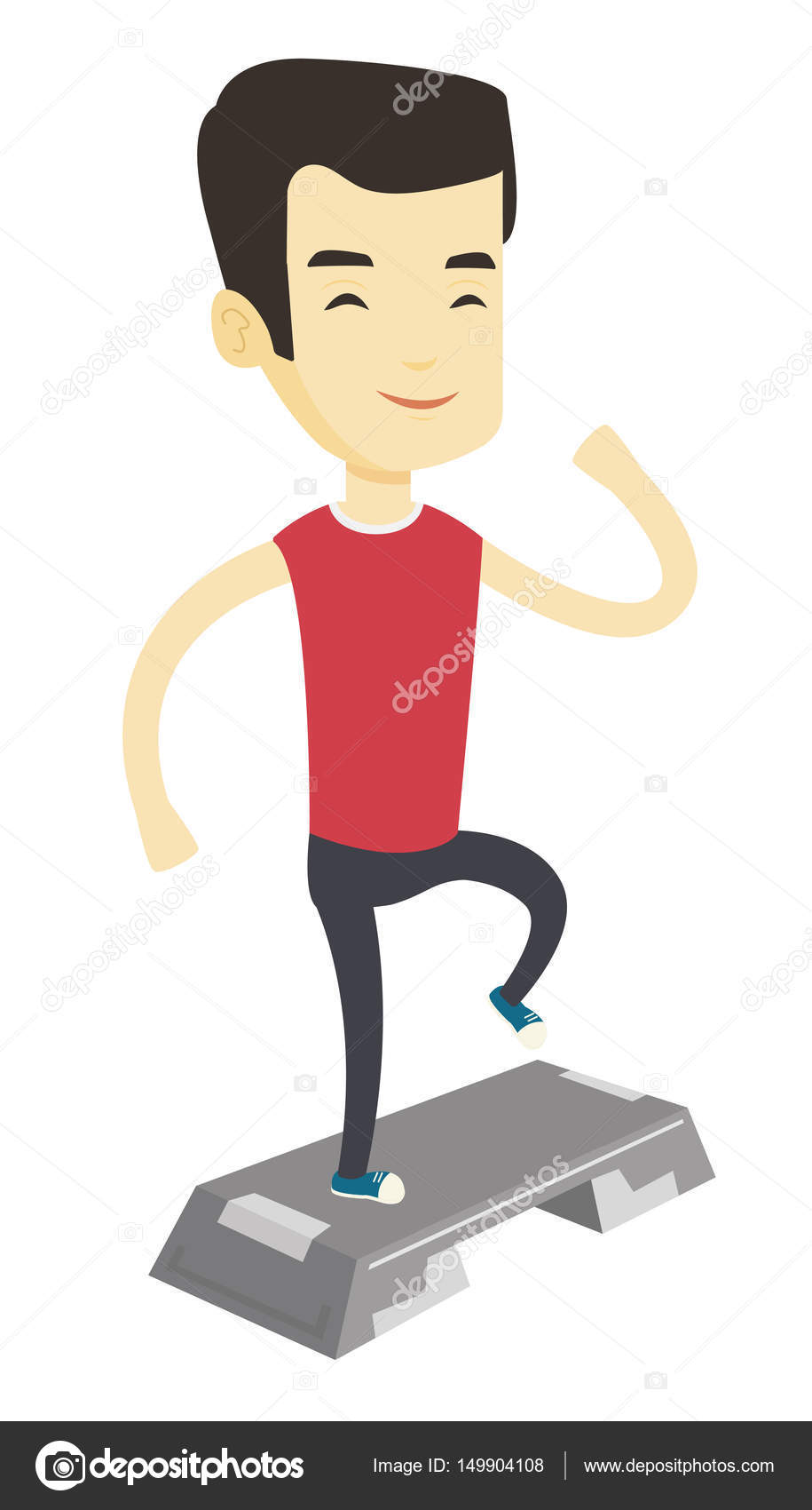 Man exercising on stepper vector illustration. Stock Vector Image by ...
