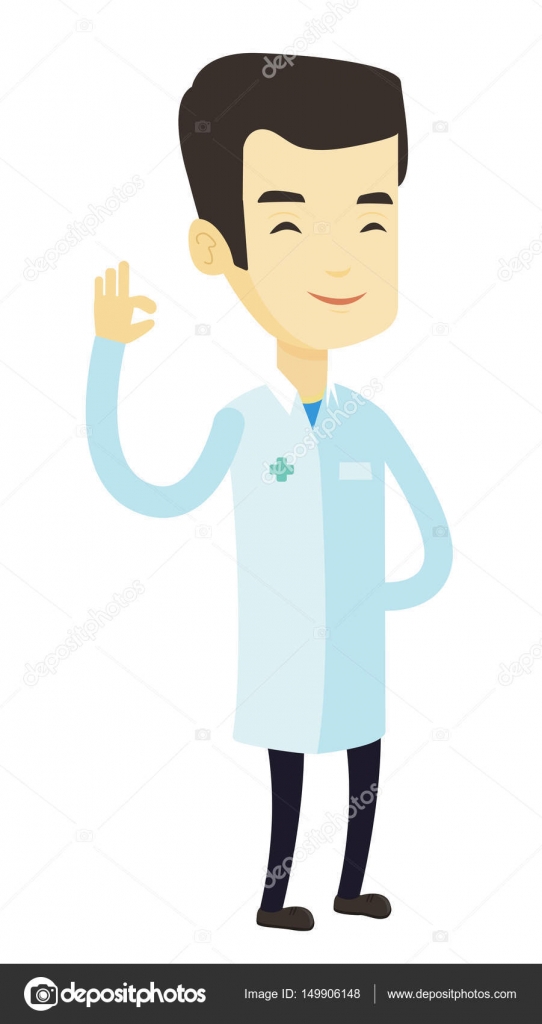 Doctor showing ok sign vector illustration. Stock Vector by ...