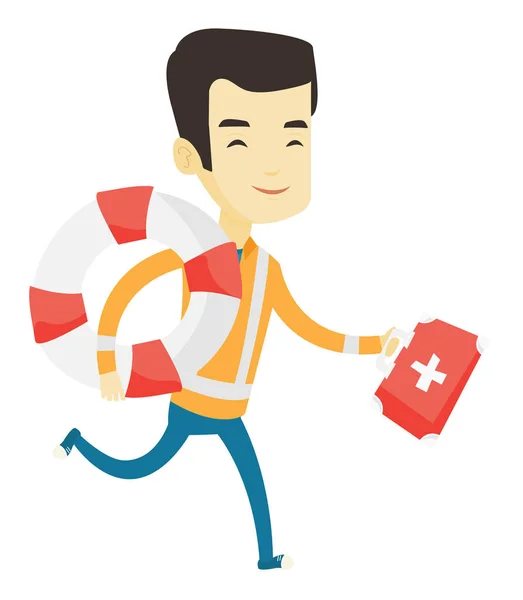 Paramedic running with first aid box. Stock Vector Image by ...