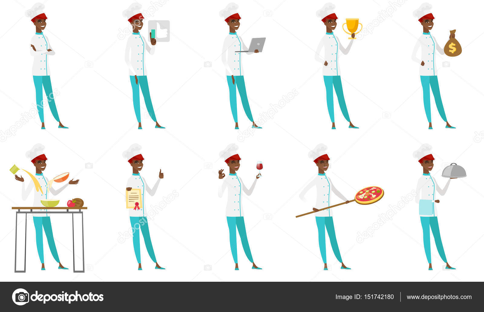Vector set of chef-cooker characters. Stock Vector by ©VisualGeneration ...