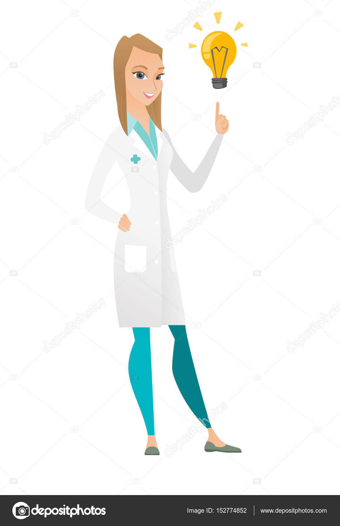 Doctor pointing at idea bulb. Stock Vector Image by ©VisualGeneration ...