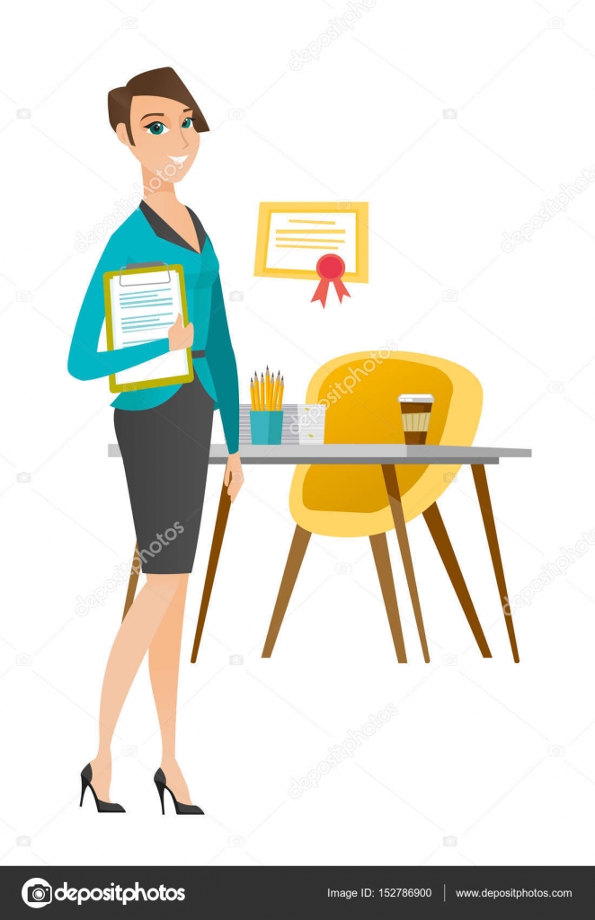 Business woman holding clipboard with documents. — Stock Vector ... Business woman holding clipboard with documents. — Stock Vector ...