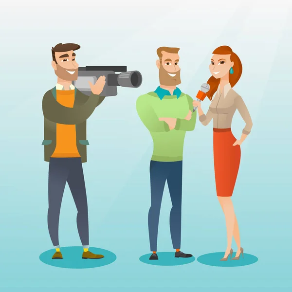 Tv interview vector Vector Art Stock Images | Depositphotos