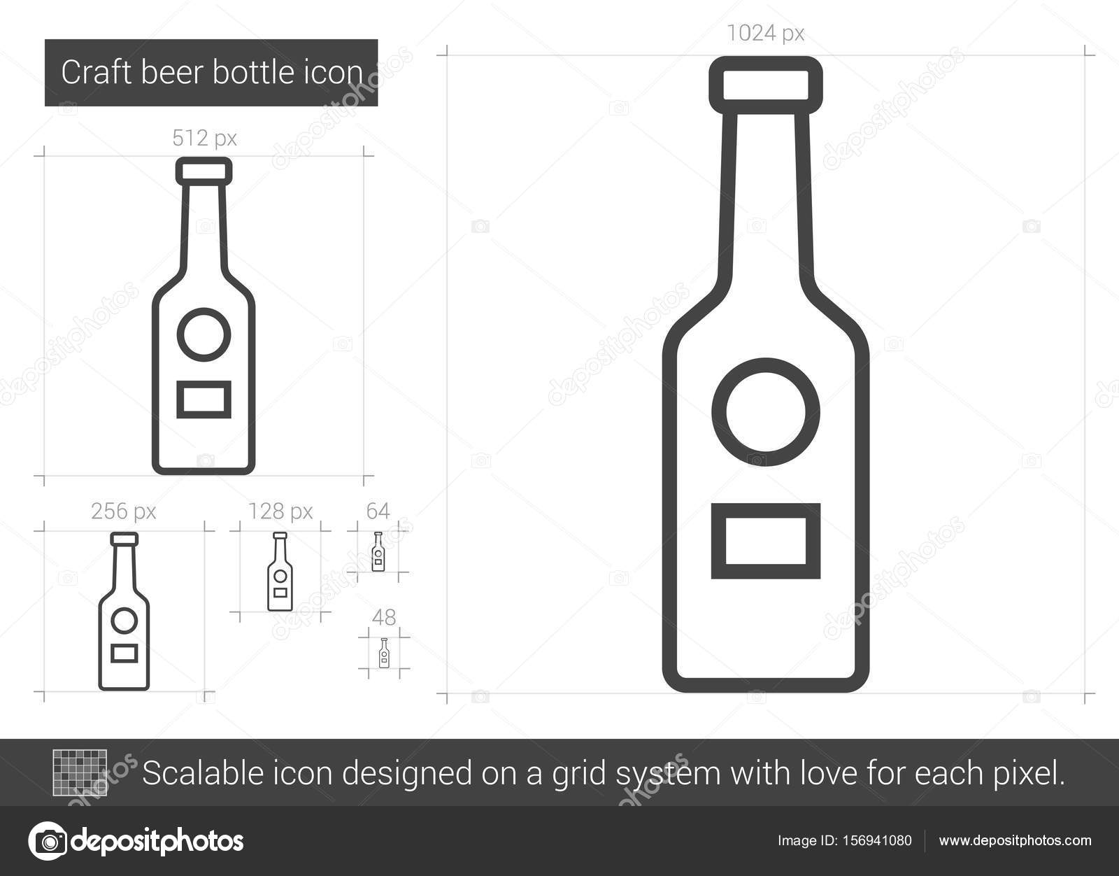 Beer Bottle Line Drawing