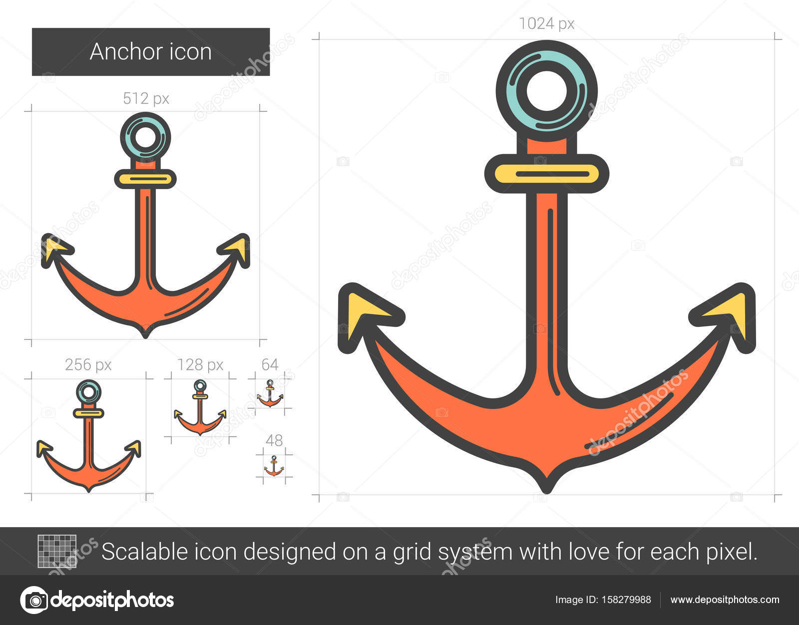 Anchor line icon. Stock Vector by ©VisualGeneration 158279988