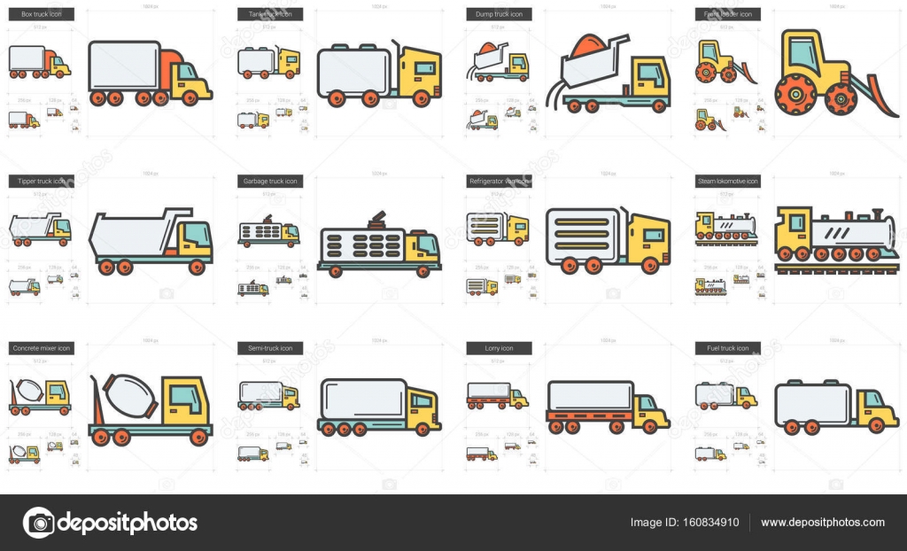 Transportation line icon set. Stock Vector by ©VisualGeneration 160834910