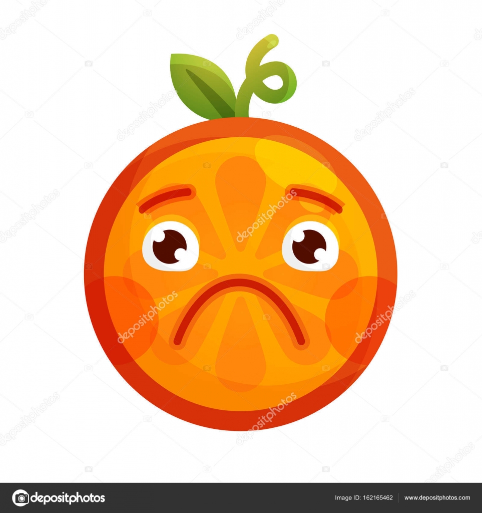 Emoji - sad orange feeling like crying. Isolated vector. Stock Vector ...