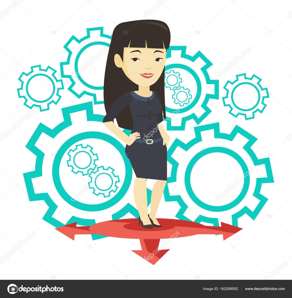 Woman choosing career way vector illustration. Stock Vector Image by ...