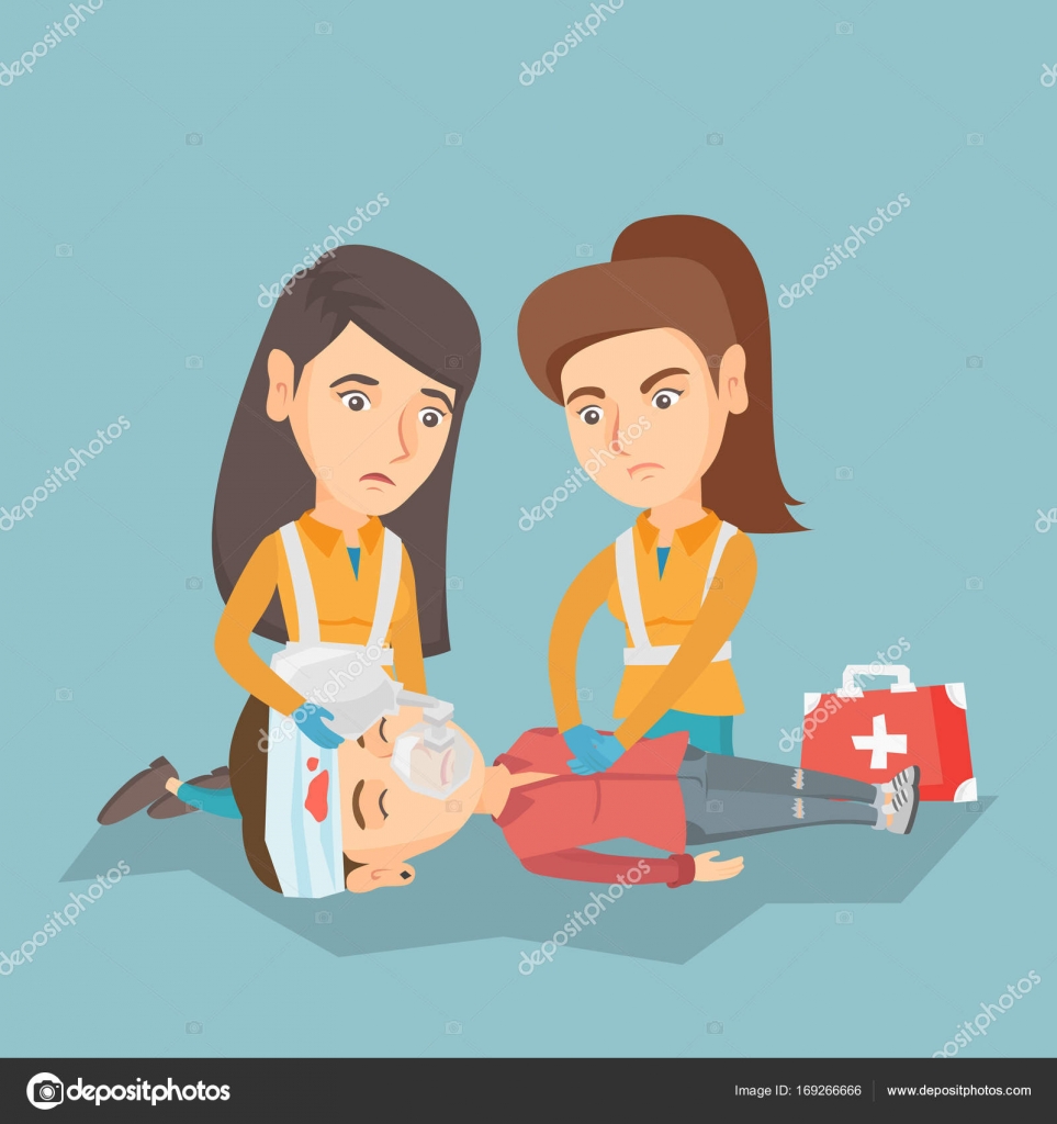 Emergency doing cardiopulmonary resuscitation. Stock Vector Image by ...
