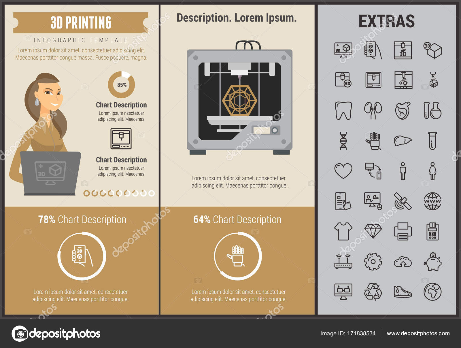 3D printing infographic template and elements. Stock Vector Image by ...