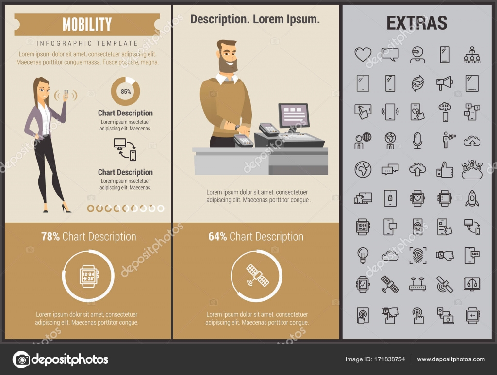 Mobility infographic template, elements and icons. — Stock Vector ...