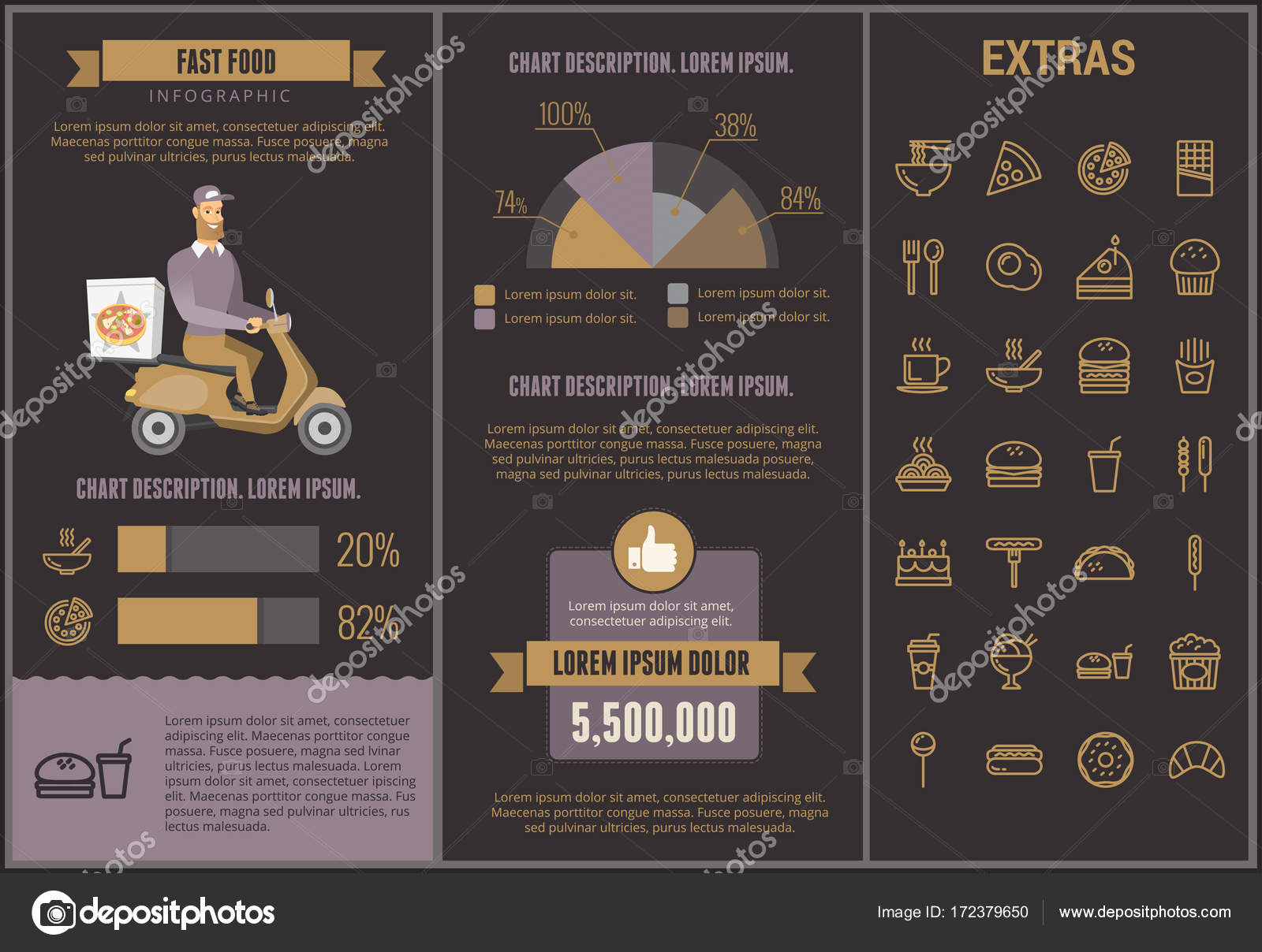 Fast food infographic template and elements. Stock Vector Image by ...