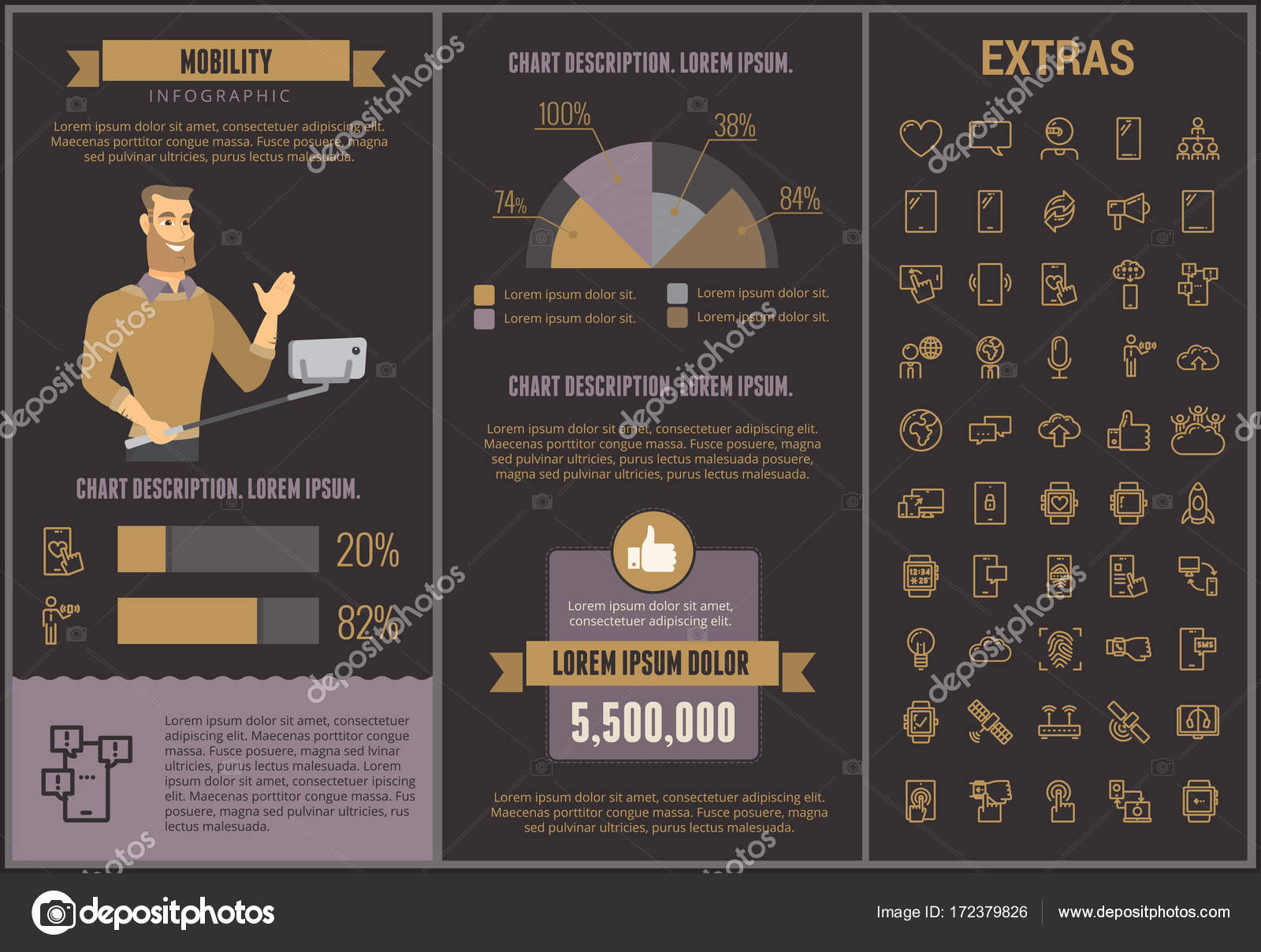 Mobility infographic template, elements and icons. Stock Vector by ...