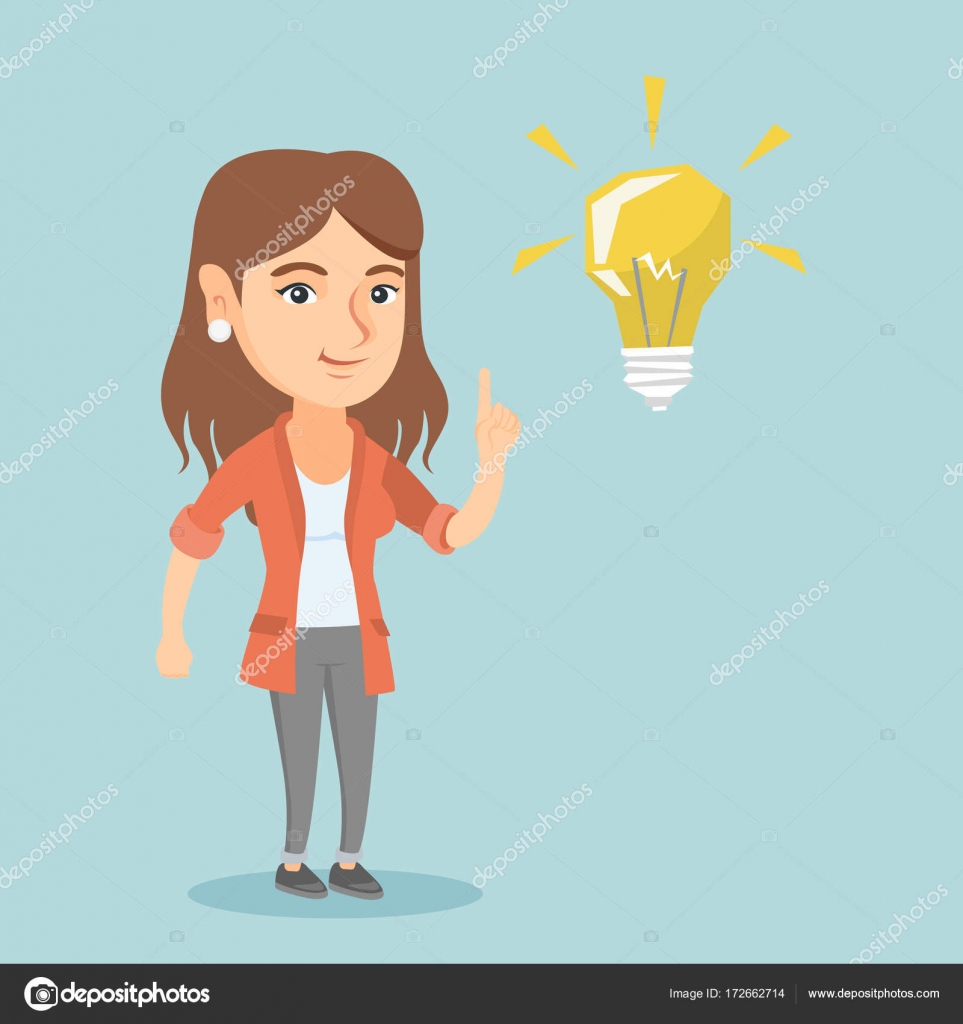 Girl Bright Idea Clipart