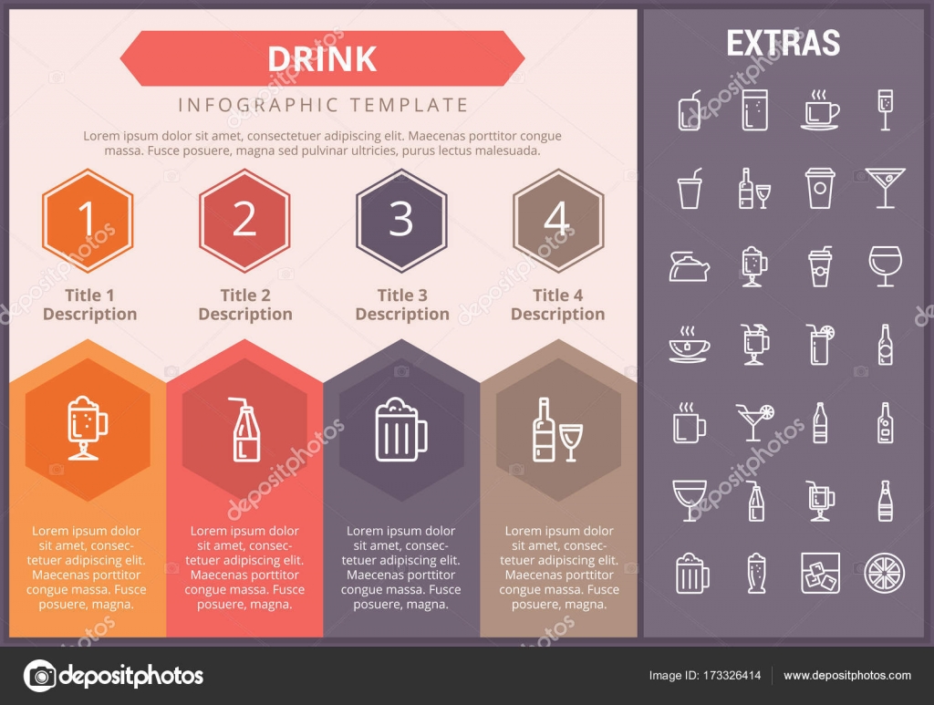 Drink infographic template, elements and icons. Stock Vector by ...