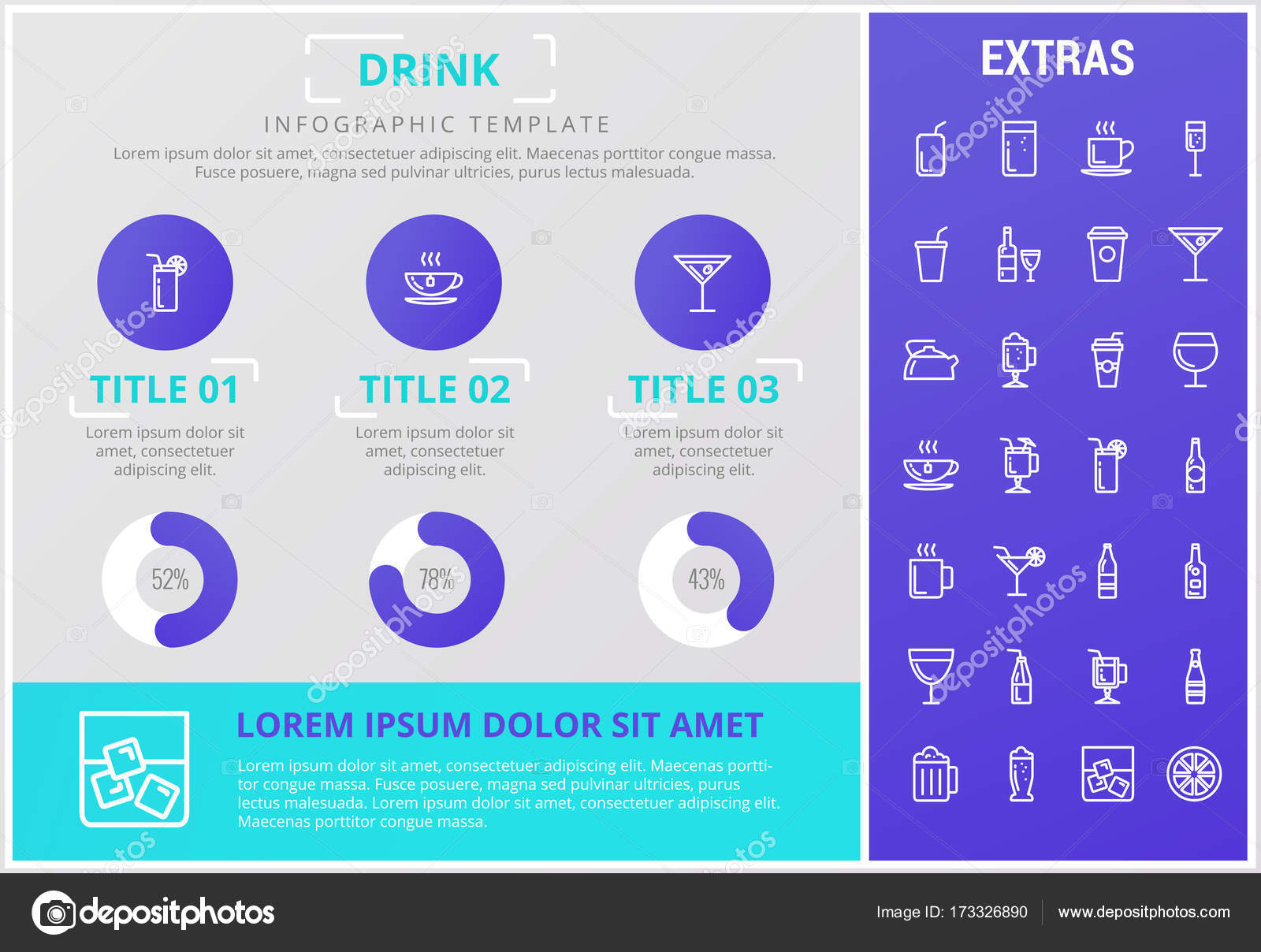 Drink infographic template, elements and icons. Stock Vector Image by ...