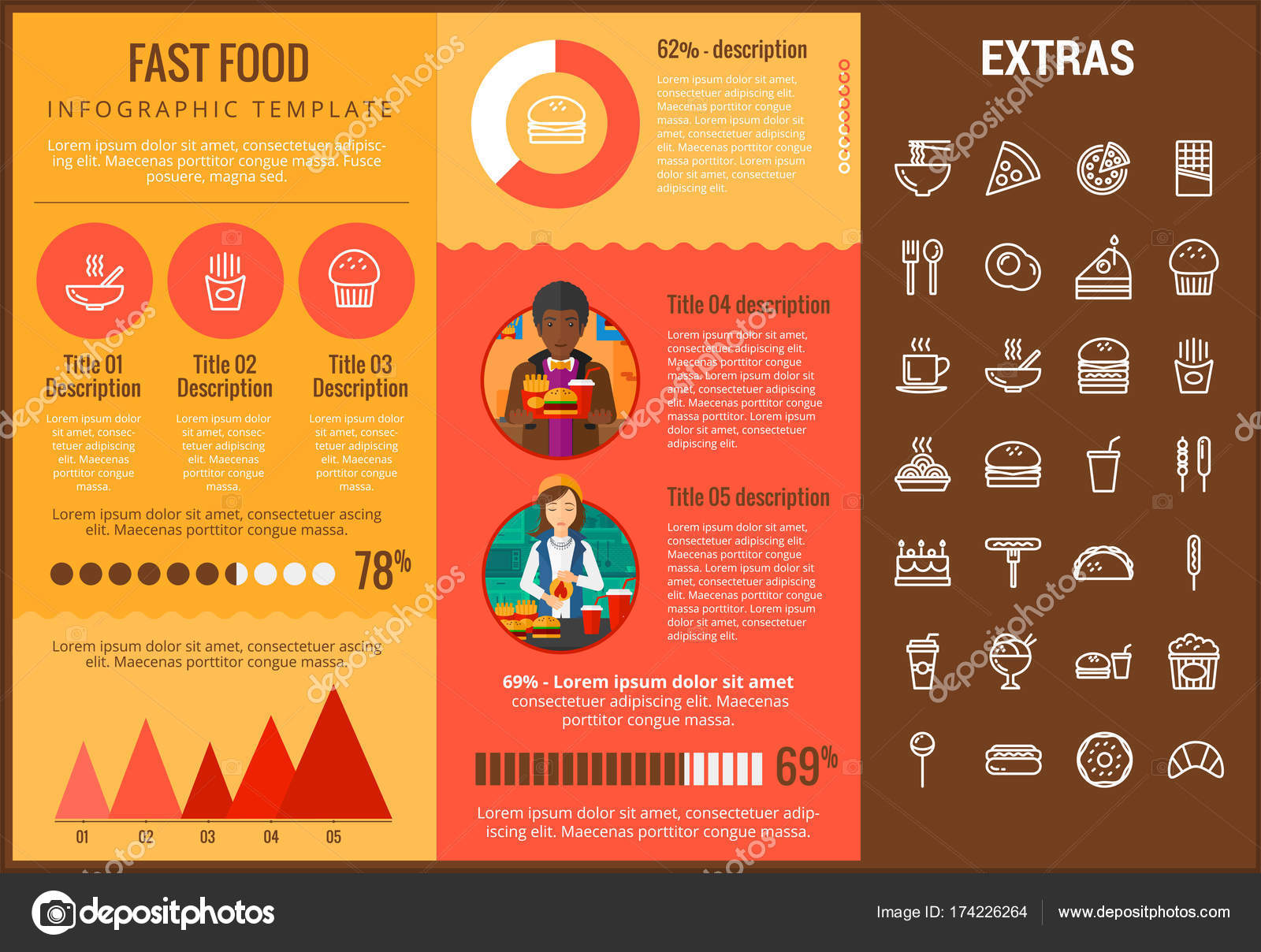 Fast food infographic template and elements. Stock Vector Image by ...