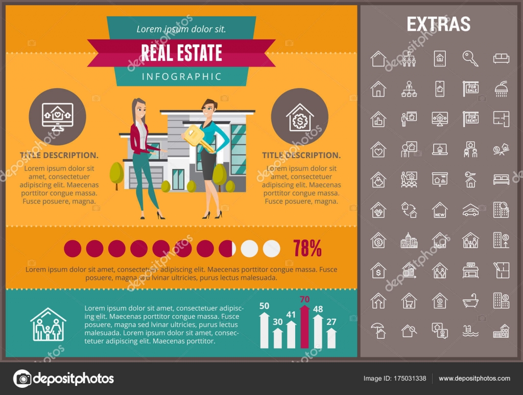 Real estate infographic template, elements, icons. Stock Vector Image ...