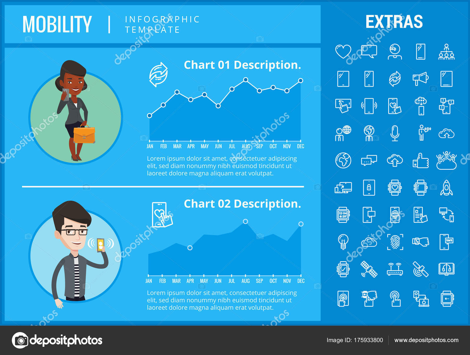 Mobility infographic template, elements and icons. Stock Vector Image ...