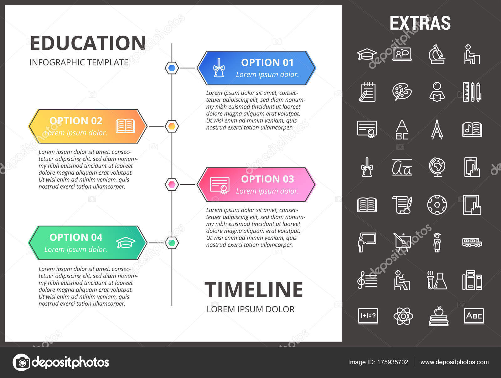 Education infographic template, elements and icons — Stock Vector ...