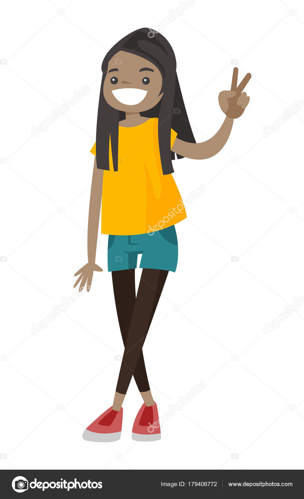 African American Teenage Girl Clipart