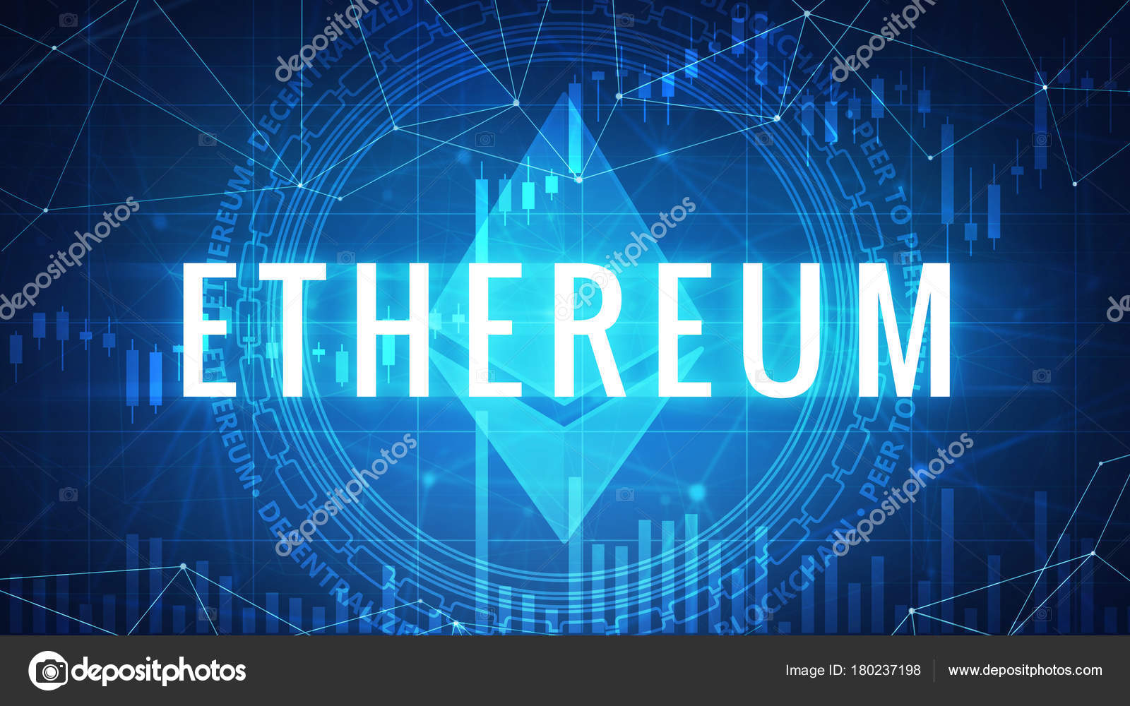 Ethereum symbol on futuristic hud banner. — Stock Photo © VisualGeneration #180237198