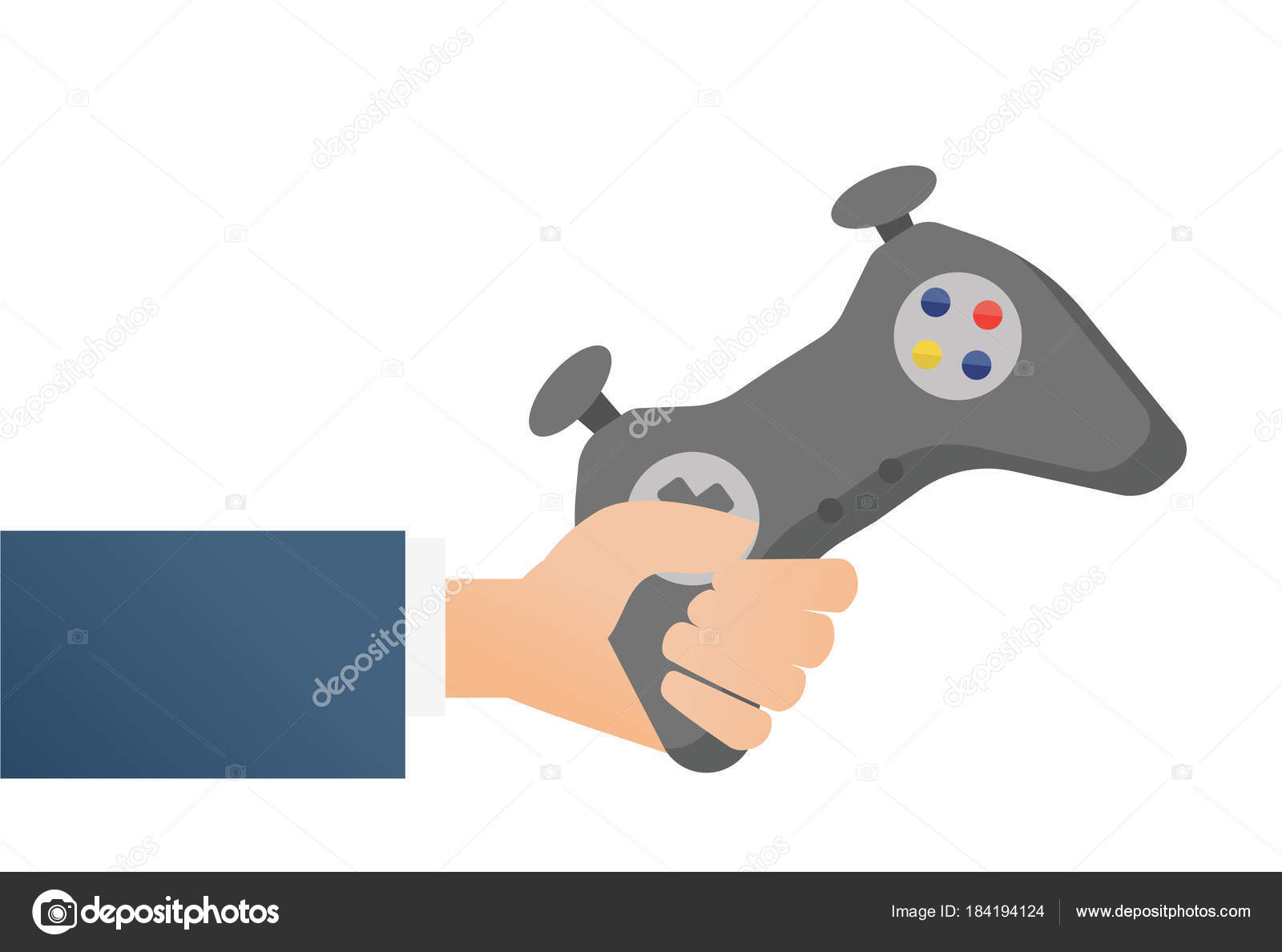 Hand holding a wireless gaming controller. Stock Vector by ...