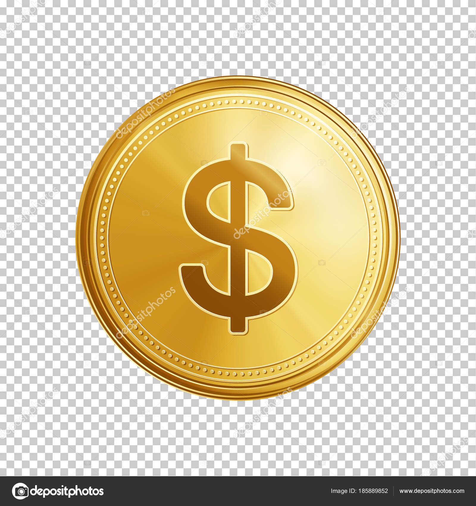 Golden dollar coin symbol. Stock Vector by ©VisualGeneration 185889852
