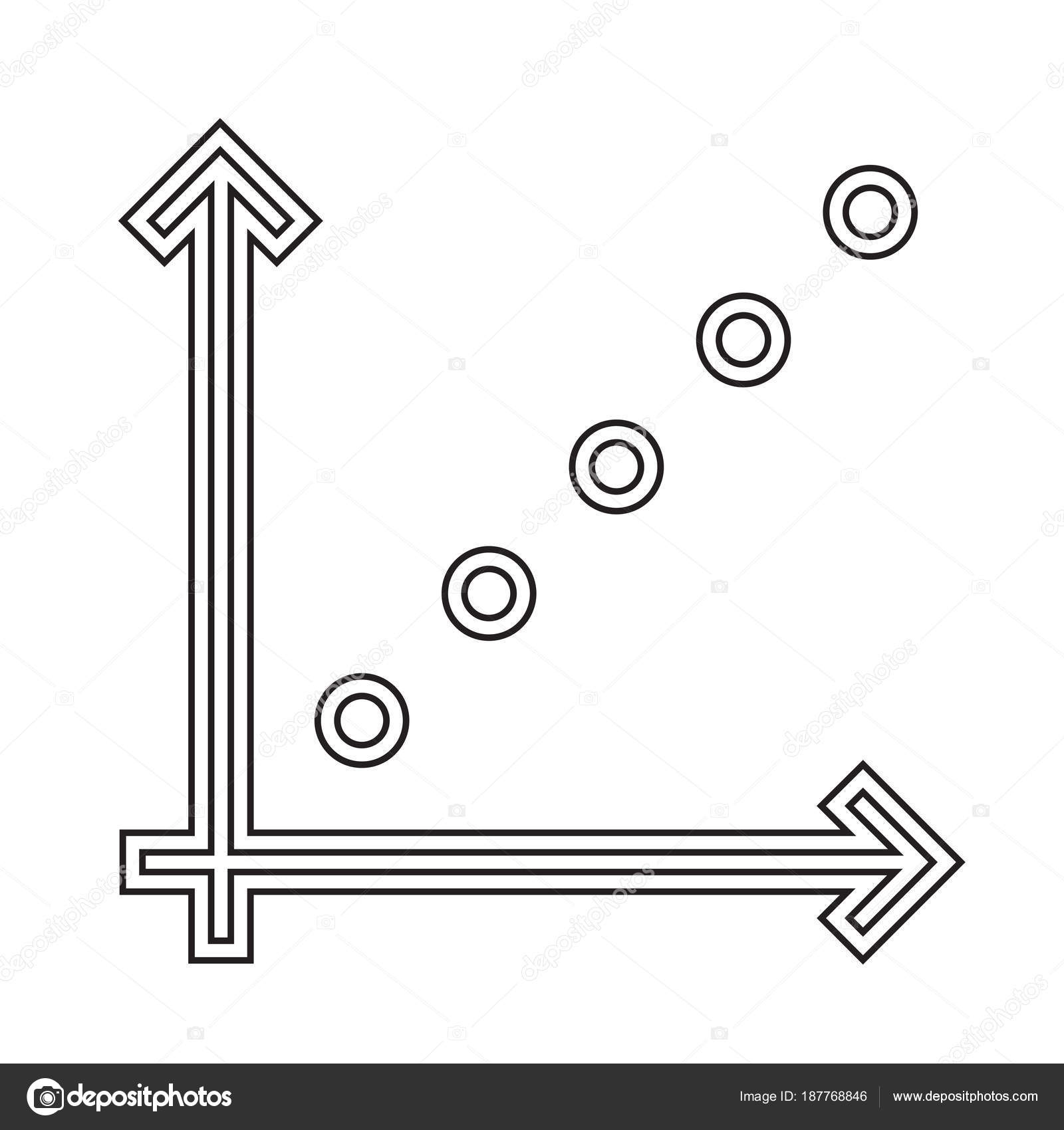 Business graph pointing up vector line icon. Stock Vector Image by ...