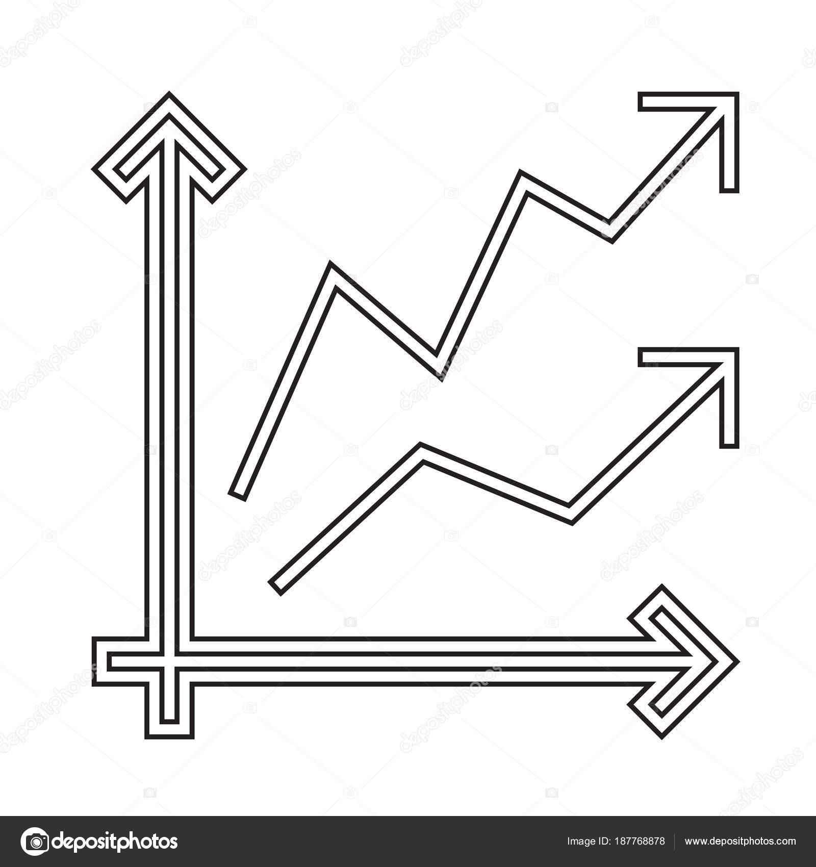Two growth arrows vector line icon. Stock Vector Image by ...