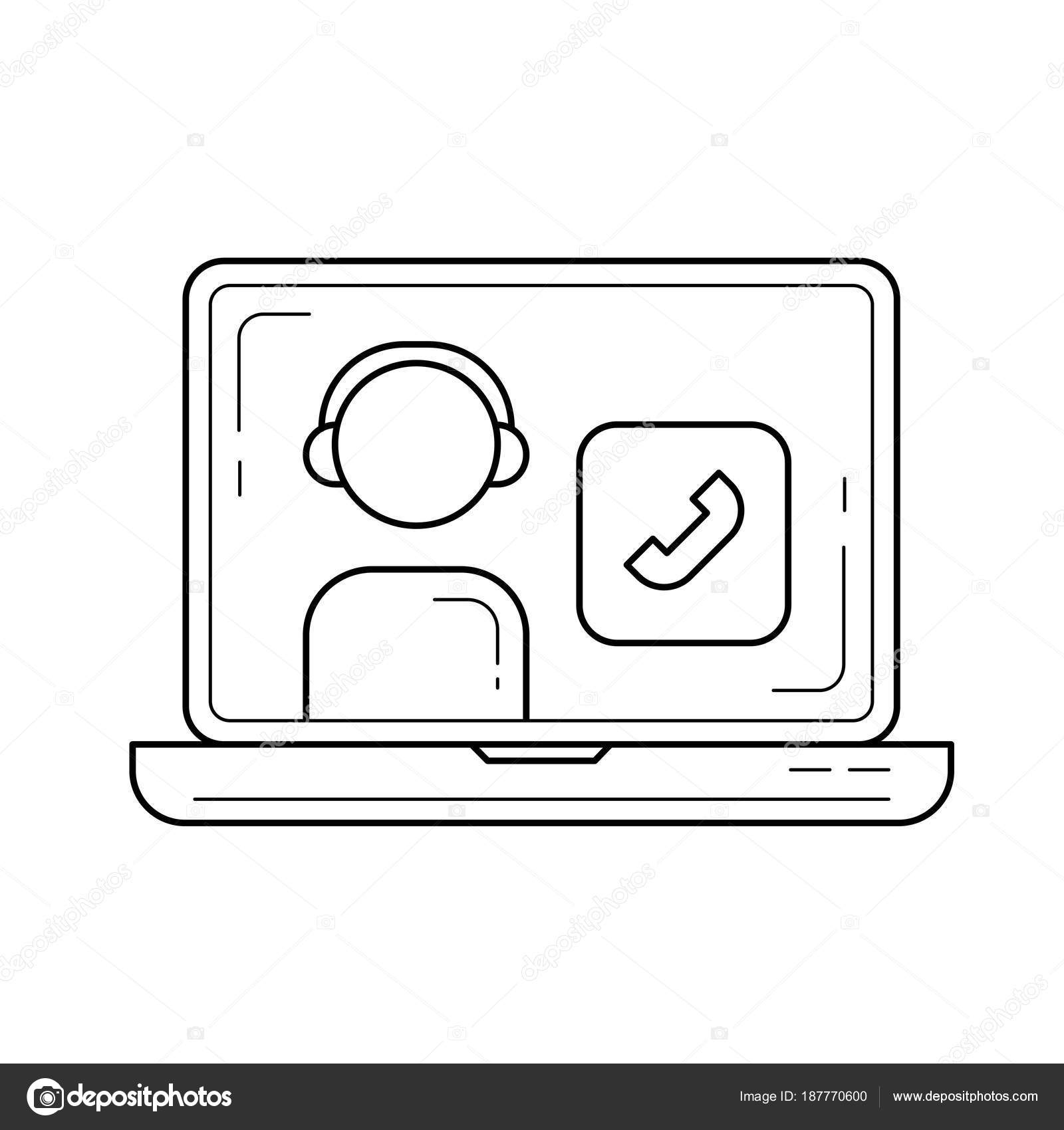 Video call vector line icon. Stock Vector by ©VisualGeneration 187770600