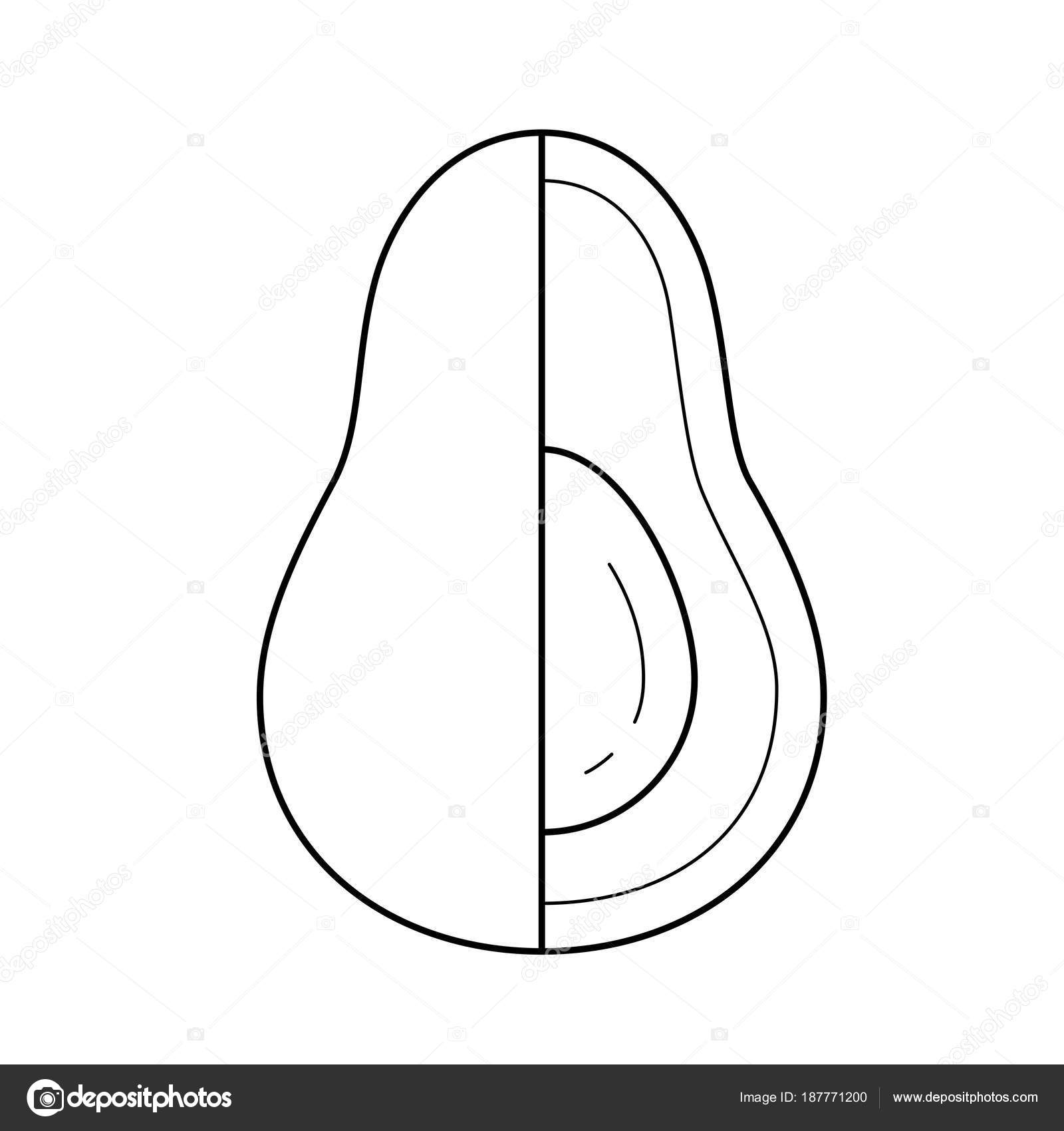 Avocado vector line icon. Stock Vector by ©VisualGeneration 187771200