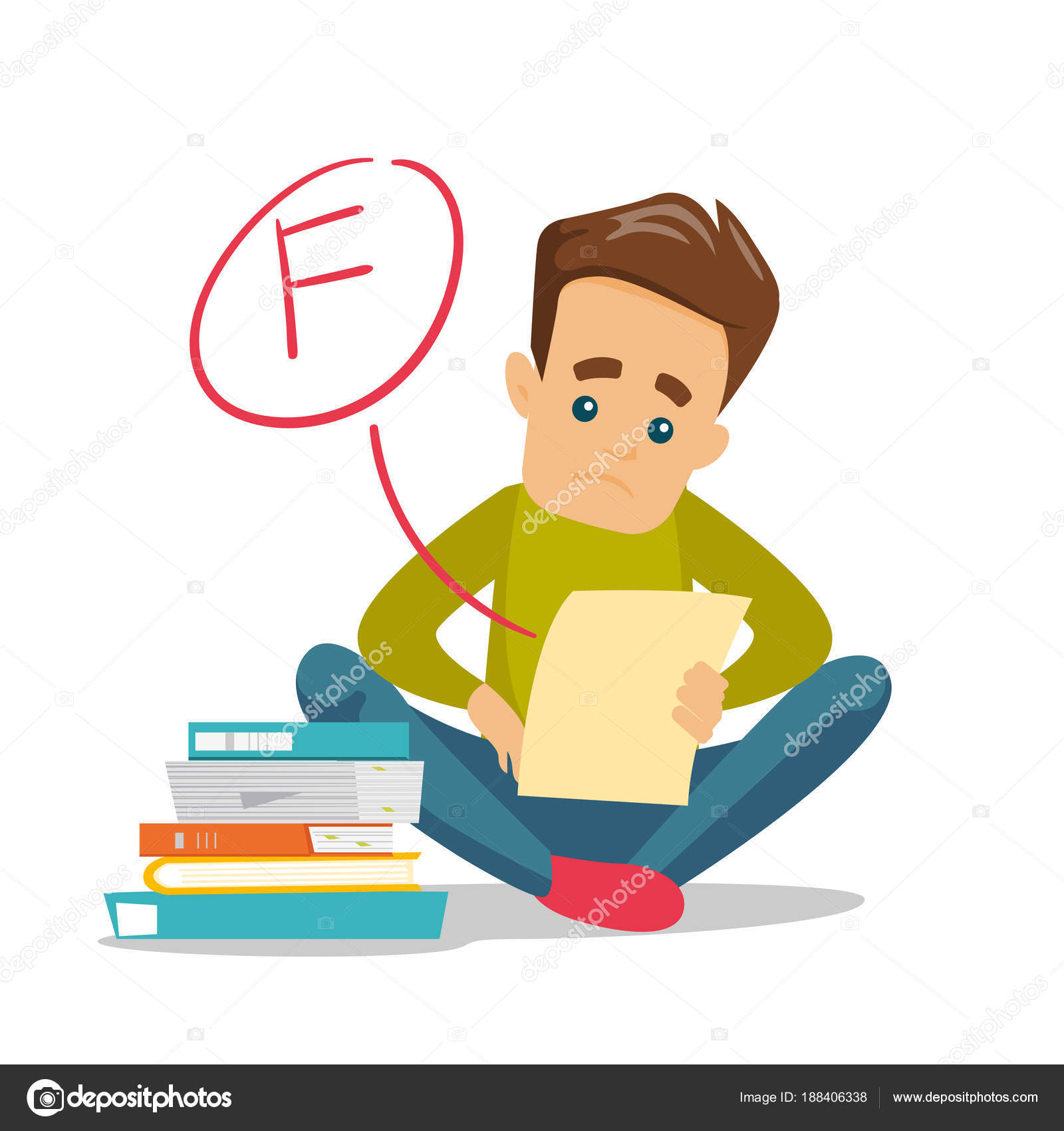 Depressed Failed Test Clipart
