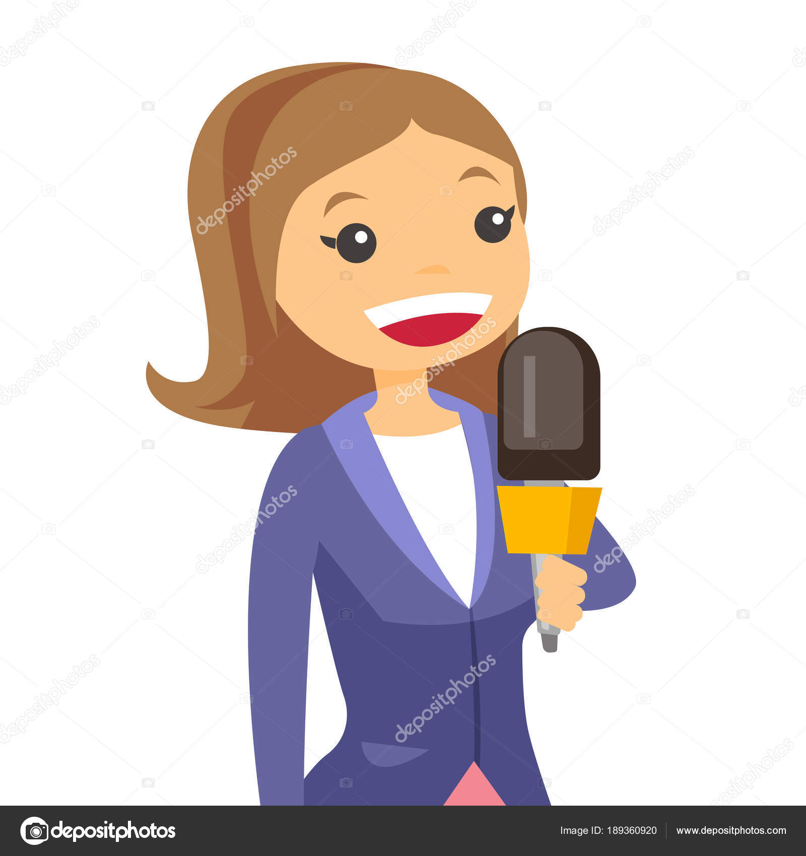 Reportero de televisión e ilustración vectorial operador . Vector de ...