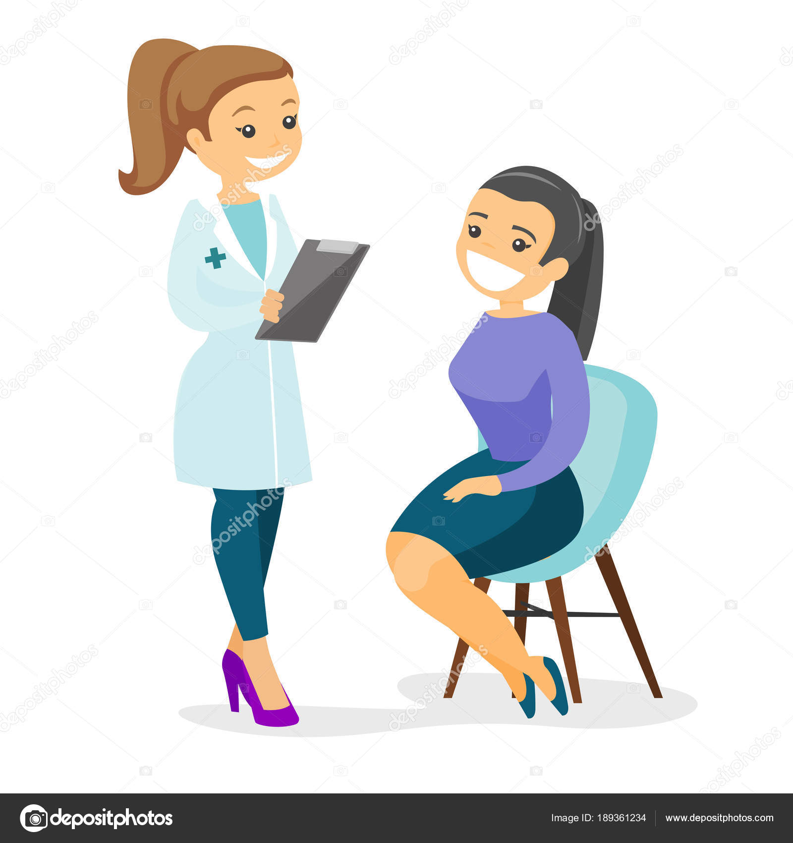 Médico consultando paciente masculino en el consultorio . Vector de ...