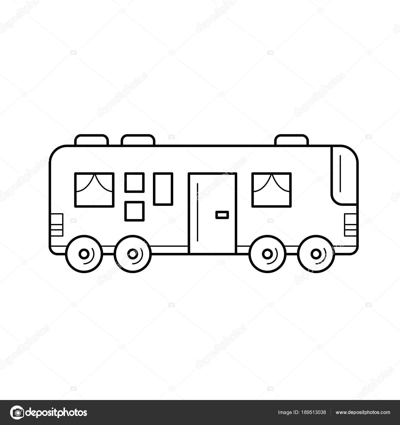Travel bus line icon. Stock Vector by ©VisualGeneration 189513038