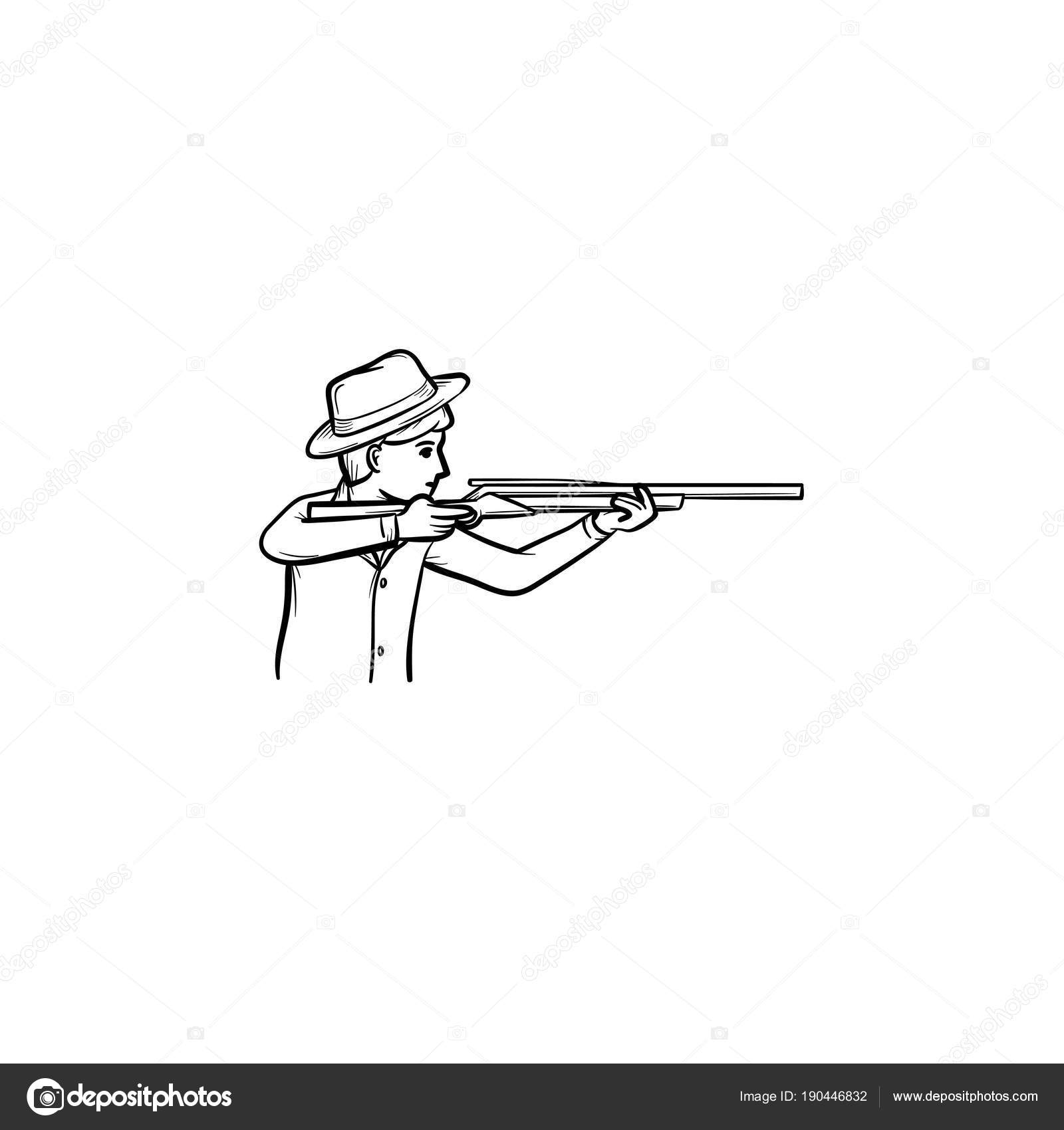 Hunter hand drawn sketch icon. Stock Vector Image by ©VisualGeneration ...