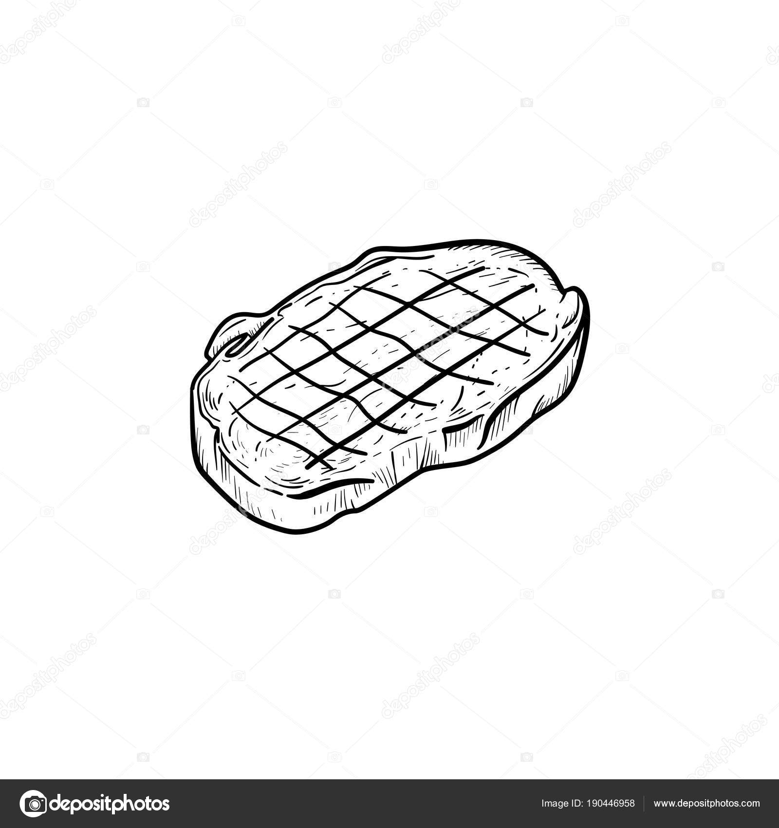 Steak Drawing Black And White