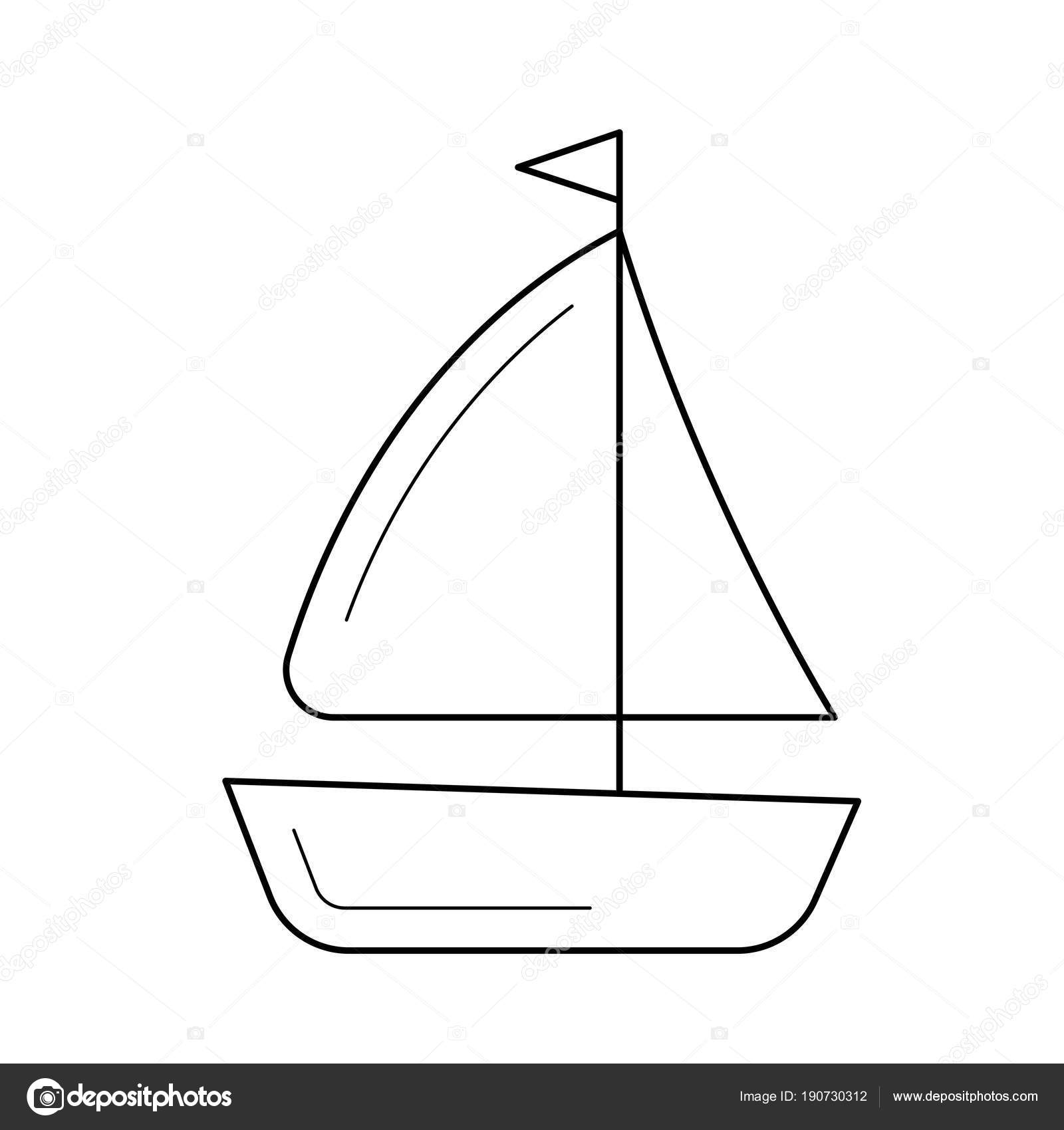 Sailboat line icon. Stock Vector Image by ©VisualGeneration #190730312