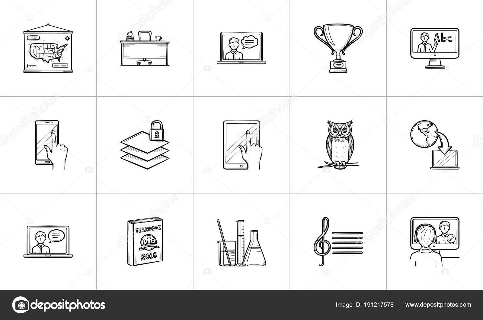 Education hand drawn sketch icon set. Stock Vector Image by ...