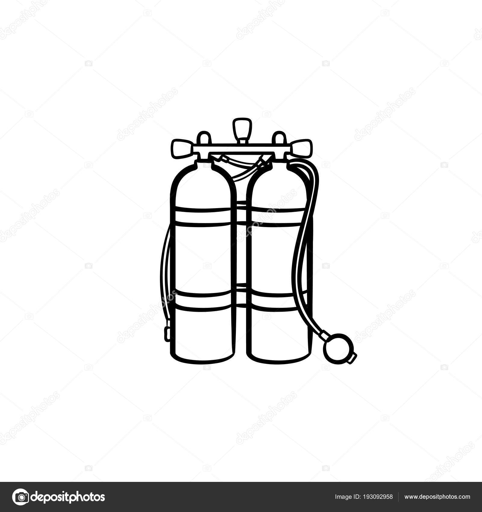 Oxygen tank hand drawn sketch icon. Stock Vector Image by ...