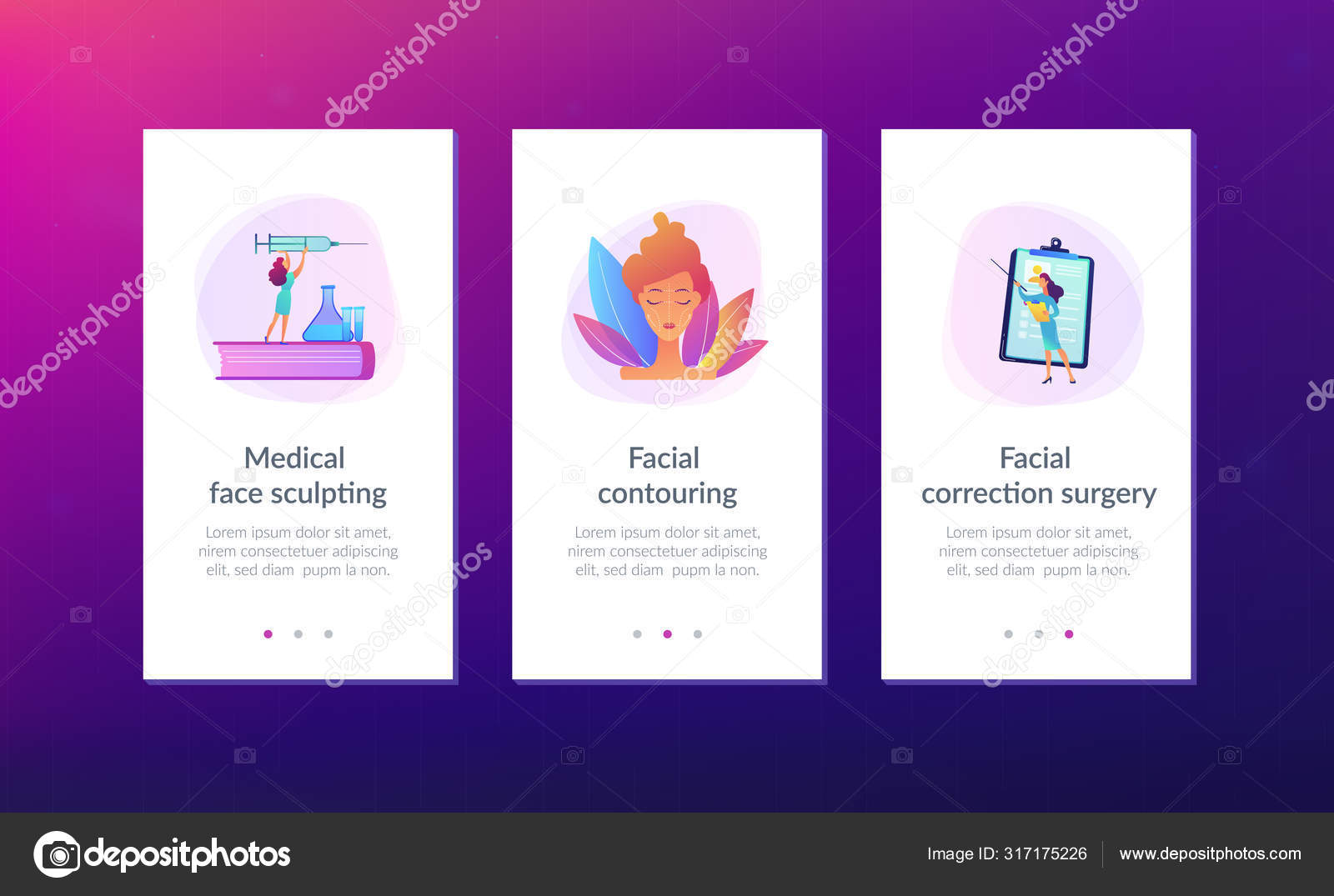 Facial contouring app interface template. Stock Vector by ...