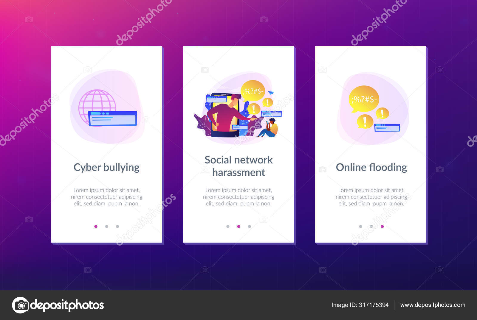 Cyberbullying App Interface Template Stock Vector By ©visualgeneration 317175394