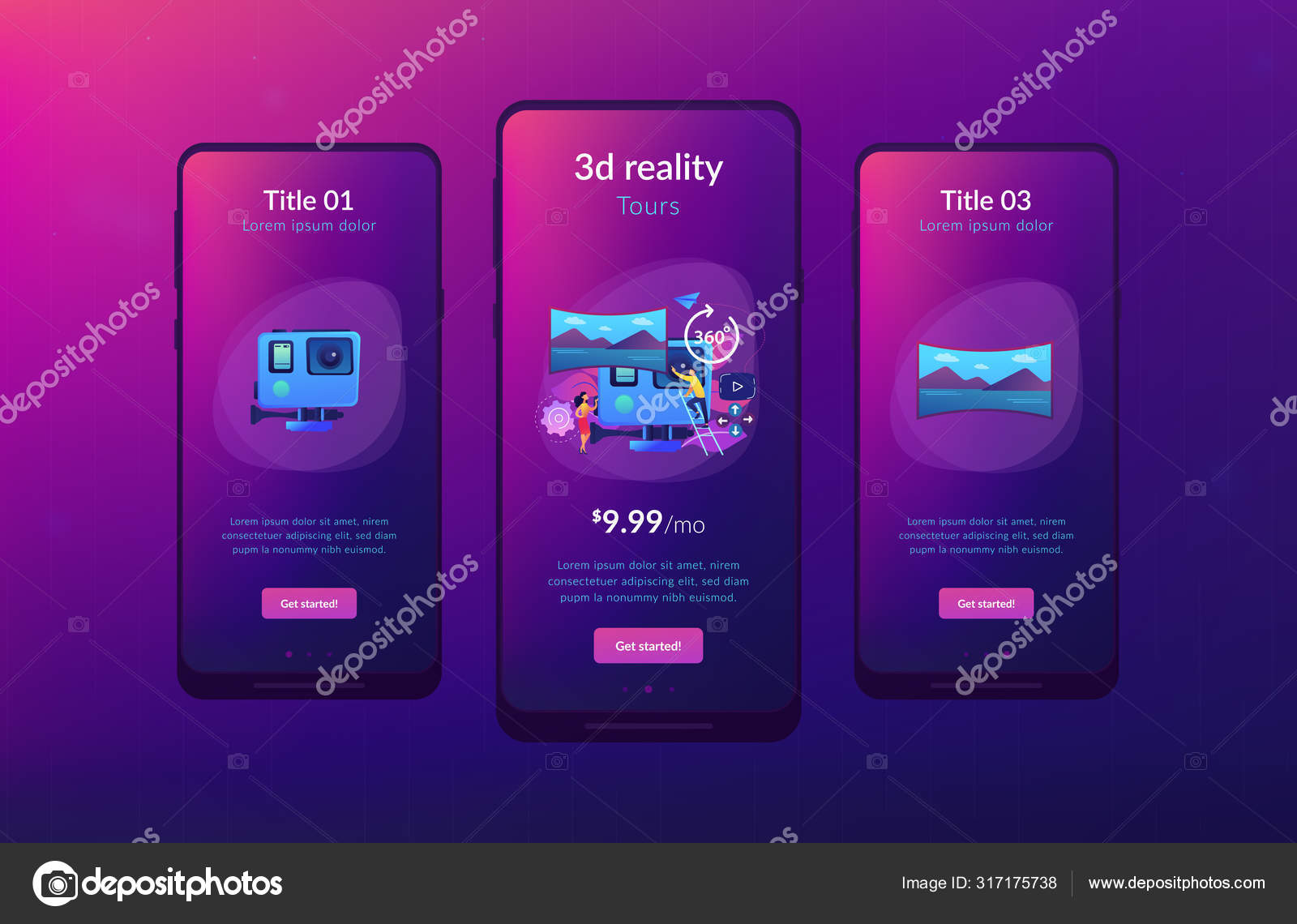 Virtual tour app interface template. Stock Vector by ©VisualGeneration ...