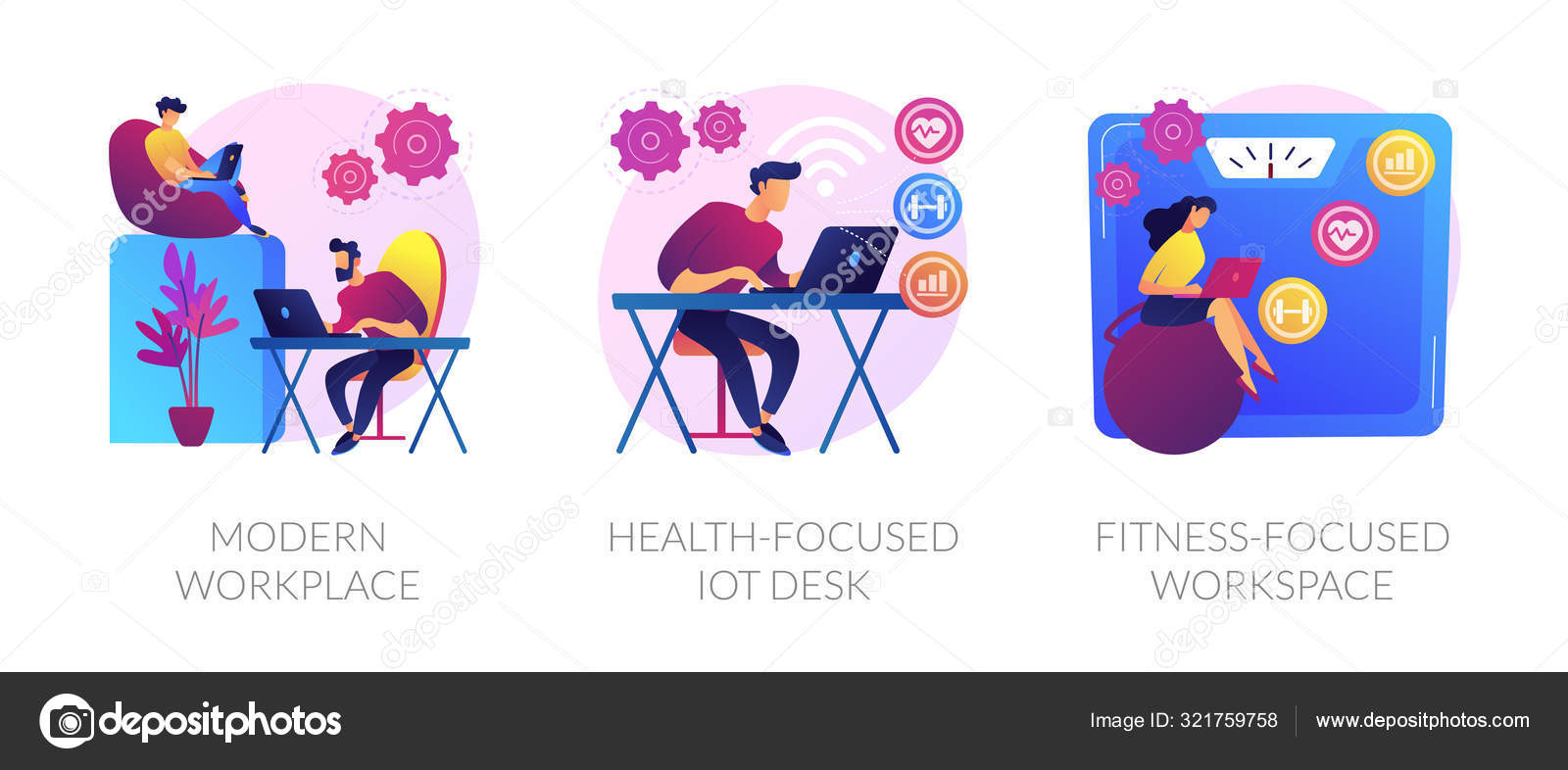 Future workplace vector concept metaphors Stock Vector Image by ...