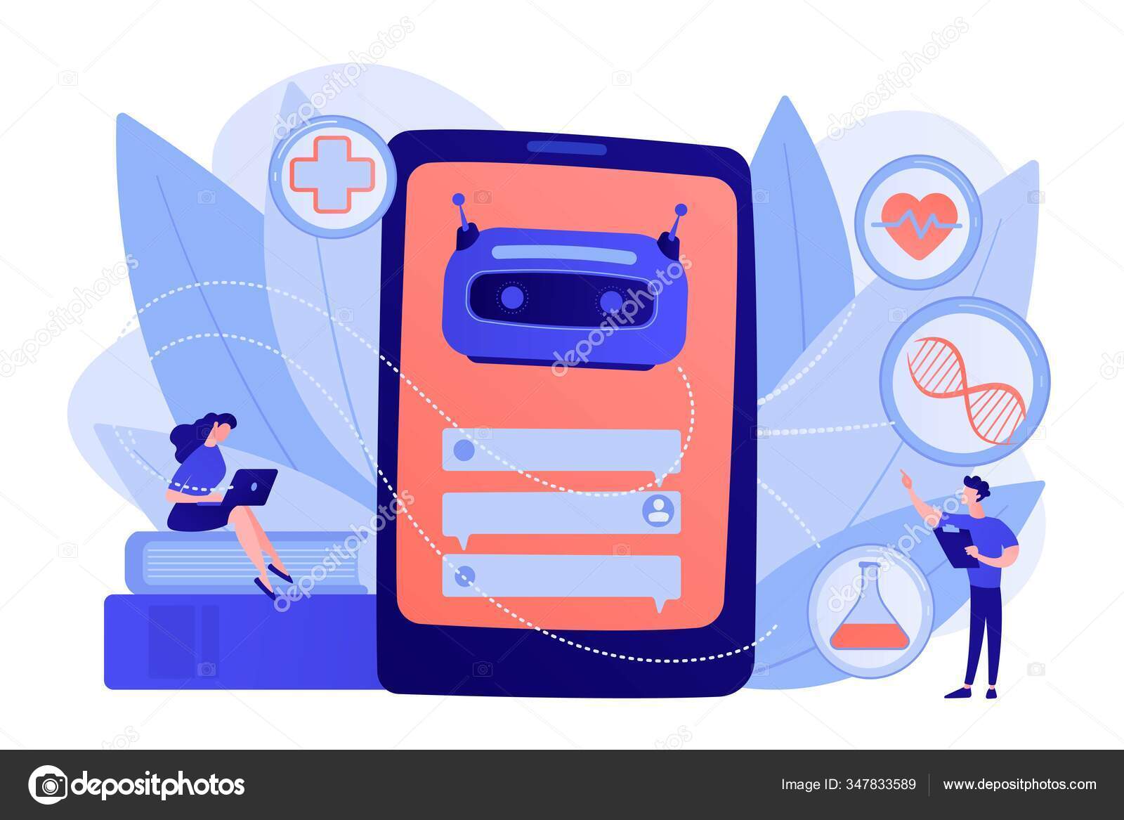 Chatbot in healthcare concept vector illustration. — Stock Vector ...