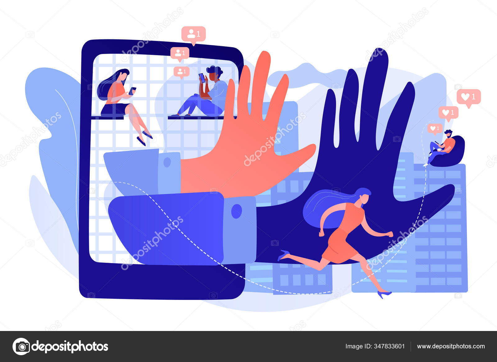 Digital overload concept vector illustration Stock Vector Image by ...
